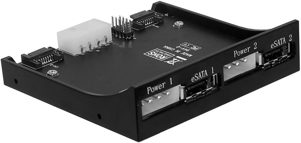 SEDNA – 2 Port eSATA Floppy Bay Front Panel with Power Connector (Black ...