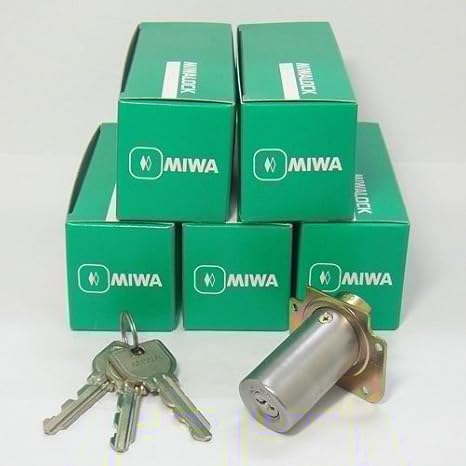 Amazon.co.jp: MIWA U9シリンダー錠 PMKタイプ 交換 取替え用 5個セット ステンレスヘヤーライン 対応扉厚36mm 本体対応シリンダ径約24mm: DIY・工具・ガーデン