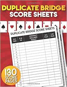 Duplicate Bridge Score Sheets: 130 Large Score pads for Scorekeeping | Duplicate Bridge Score ...