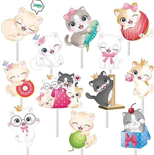 سعر umoni 24pcs Cat Cupcake Toppers Meow Kitty Party Decoration Cute ...