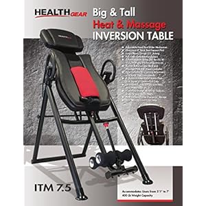 Health Gear ITM7.5 Big & Tall Inversion Table - 400 lbs, 5'1" - 7'0"
