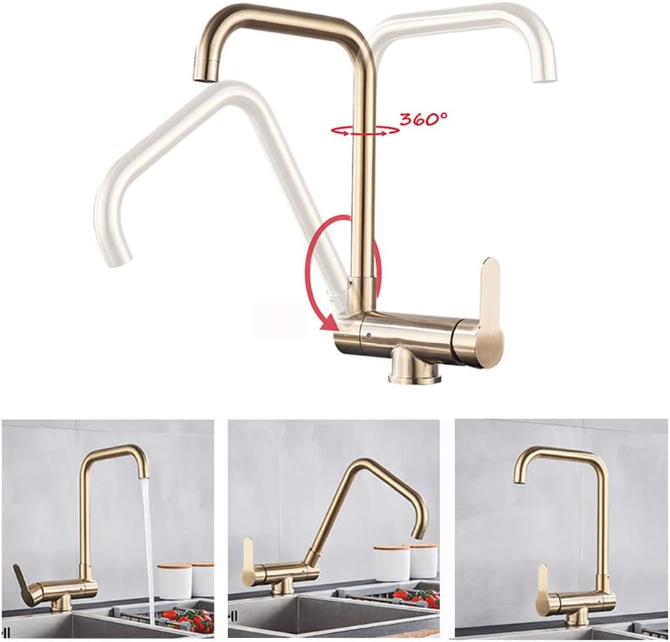 Suguword 360° Rotatable Front Window Kitchen Tap Sink Mixer Tap Single ...