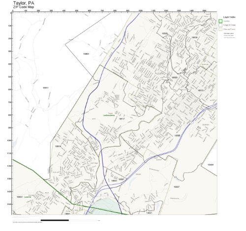 Zip Code Wall Map Of Taylor Pa Zip Code Map | Desertcart Sri Lanka