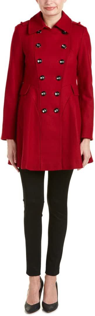 Amazon.com: Via Spiga Women's Double Breasted Wool Skating Coat: Clothing