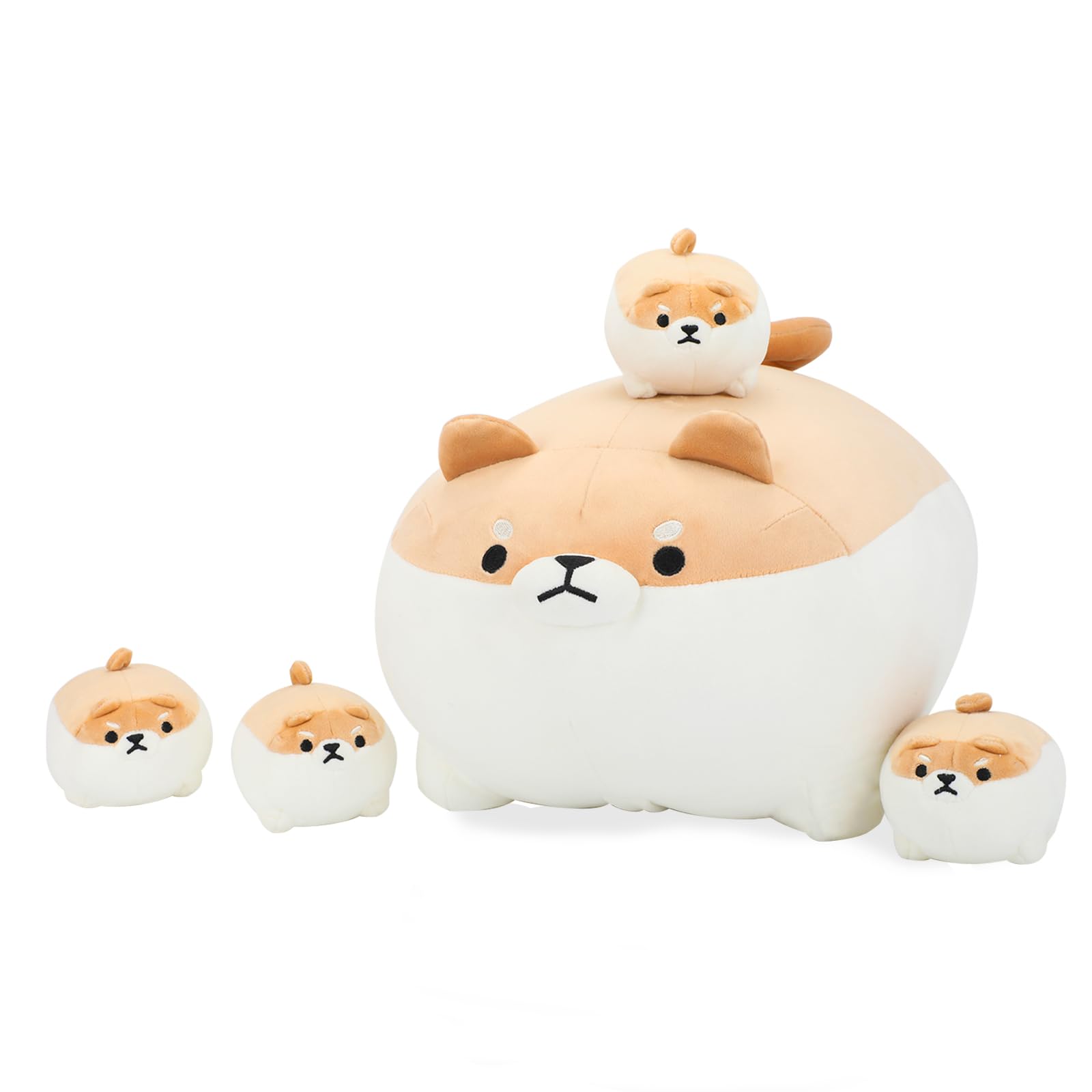 AtoBaby Shiba Inu Plush Pillow 16 Inches with Four Shiaba Babies in ...
