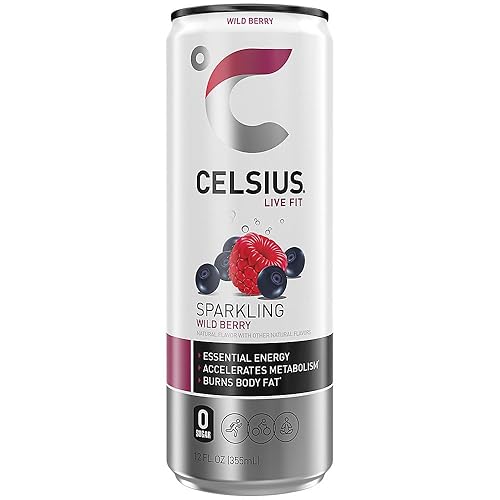 CELSIUS Sparkling Wild Berry Energy Drink, 12 Fl Oz Cans, 4 Pack in ...