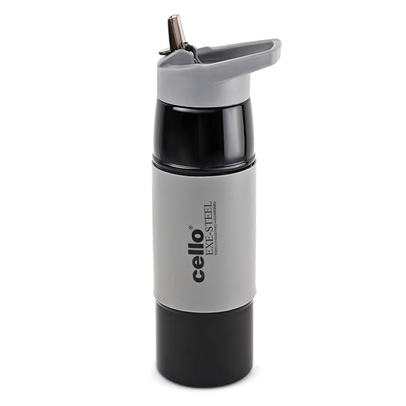 Buy Cello Jumbo Stainless Steel Water Bottle, 850ml, Black Online at ...