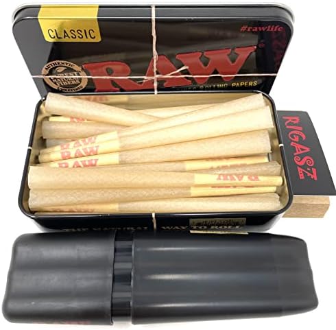 Rigasz Roaches Raw Black Tin Box with 20 Lean Cones and Cone Case price ...