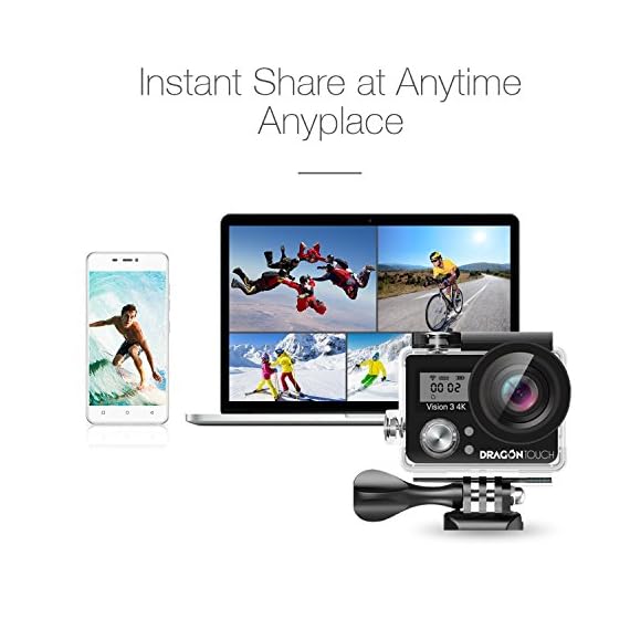 Dragon Touch Vision 3 4K Sports Action Camera Ultra HD 30m Underwater ...