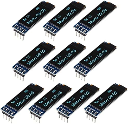DWEII 10 Pieces I2C Display Module 0.91 Inch I2C OLED Display Module ...