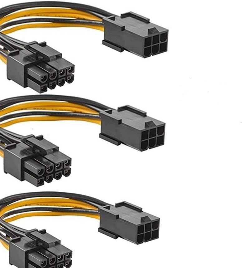 PCIe Power Cable， 6-Pin PCIe to 8-Pin PCIe Adapter Power Cable， (3-Pack ...