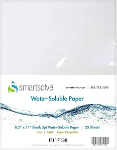 SmartSolve Water Soluble Paper, 3pt – White 8.5’’x11’’ Biodegradable ...