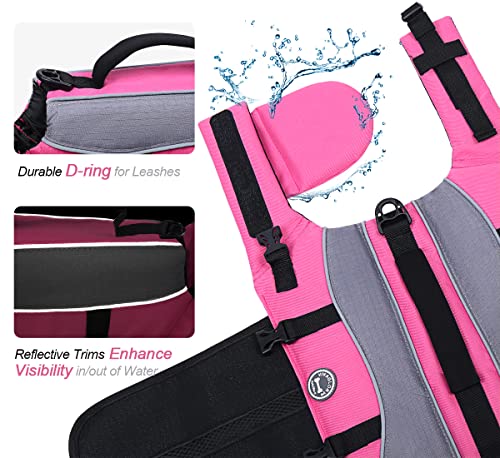 Vivaglory Dog Life Jackets with Extra Padding Pet Safety Vest for Dogs ...