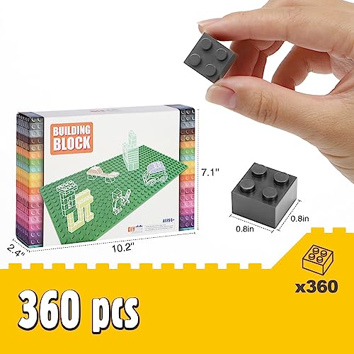 Etarnfly Classic Building Bricks, 360 Piece 2x2 Building Blocks STEM ...