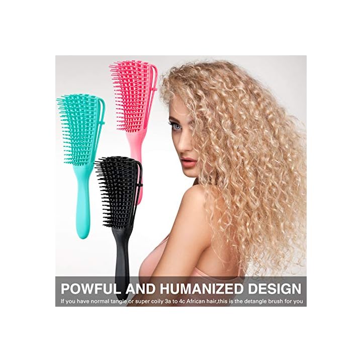 3 Pieces Detangling Brush Hair Detangler Brush for Hair Textured 3a to ...