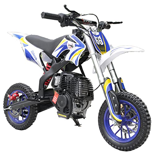 X-PRO Zephyr 40cc Mini Dirt Bike Pit Bike Dirt Bikes Gas Power Bike Off Road Motorcycle(Blue ...
