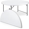 Amazon.com: Magshion 65" Round Folding Table 5.5 Feet Plastic Bi ...