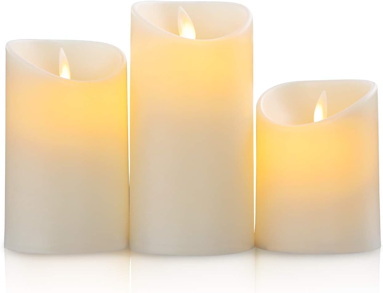 SALCAR LED Kerzenlicht 3 Set, 3AAA batteriebetriebenes LED Kerzen ...