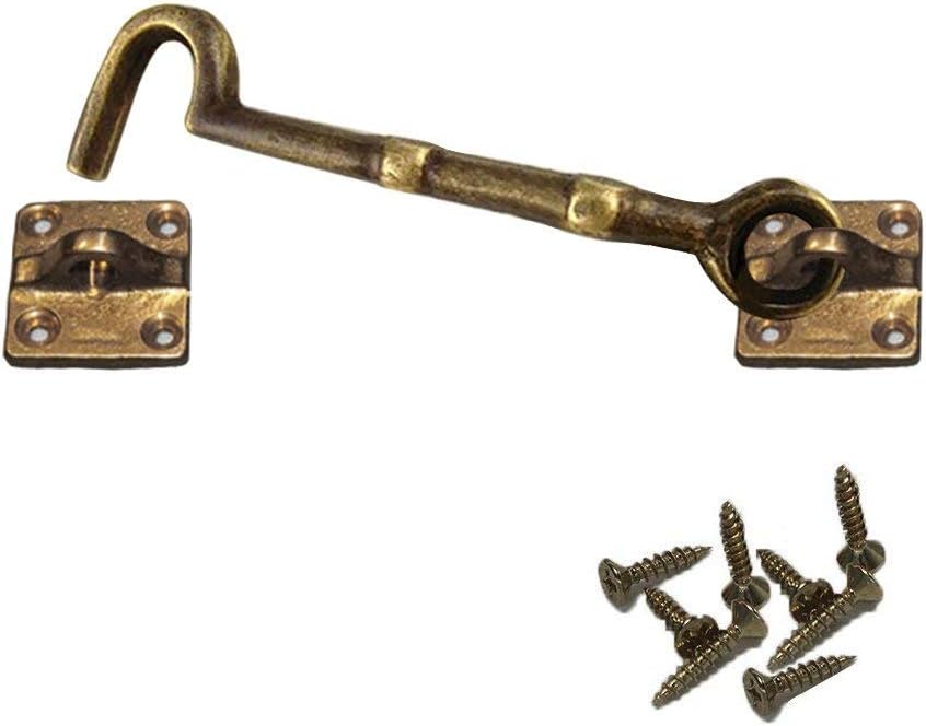 Vankcp Door Gate Latch Hook, Heavy Duty Antique Copper Shed Doors Hook ...