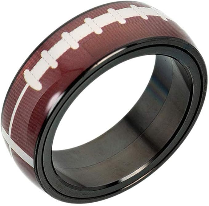 Amazon.com: BinaryABC Rugby Ring,Football Party Supplies,Titanium Steel ...