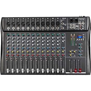 Amazon.com: Depusheng Professional 12 Channel Bluetooth DJ Mixing Console Karaoke Amplifier ...