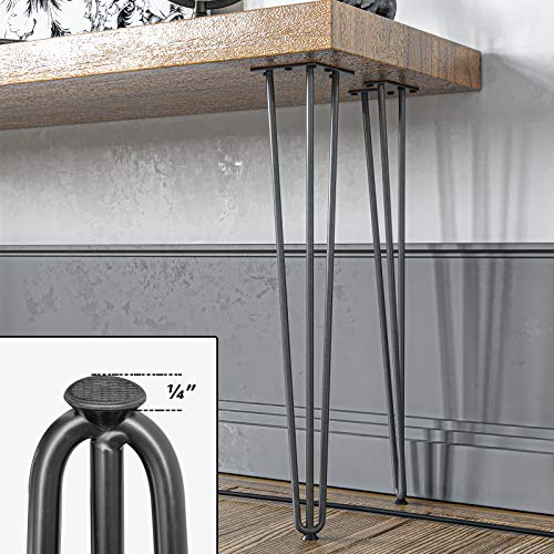 SMARTSTANDARD 28 Inch Hairpin Table Legs, 3 Steel Rods 1/2 Inch Pipe ...