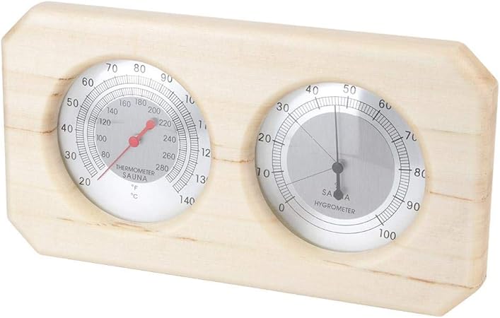 2-in-1 Wood Thermo-Hygrometer Thermometer Hygrometer Sauna Room Steam ...