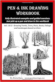 Pen and Ink Drawing Workbook vol 1-2: Pen and Ink Drawing workbooks for ...