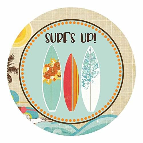 Amazon.com: Surf's Up Surfer Sticker Labels - Surf Party Stickers for ...
