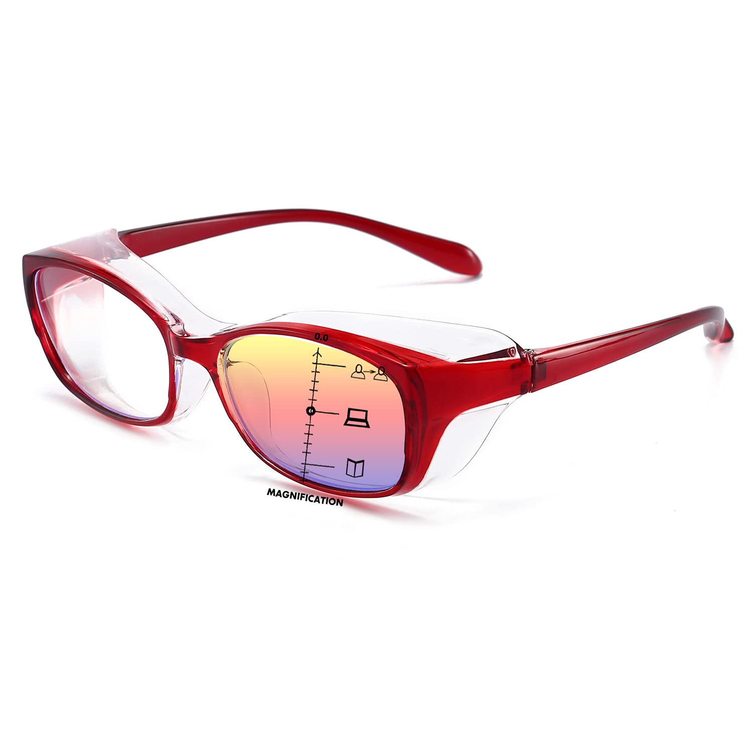 Dollger Safety Glasses with Readers 1.5 2.0 1.0 Progressive Multifocus ...