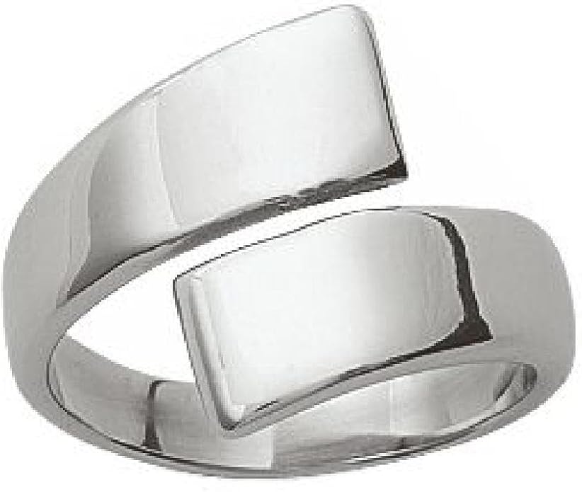 So Chic Jewels - Stainless Steel Cross Over Ring - Size N: Amazon.co.uk ...
