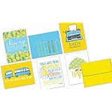 Amazon.com : Note Card Cafe All Occasion Greeting Card Set with Yellow ...