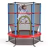 Giantex 55'' Mini Kids Trampoline With Safety Enclosure Net, ASTM ...