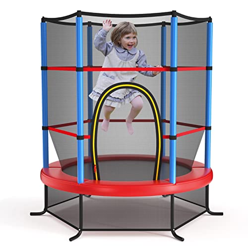 Giantex 55'' Mini Kids Trampoline With Safety Enclosure Net, ASTM ...