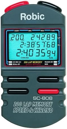 Robic SC-808 200 Dual Memory Stopwatch with Speed Timer, Countdown and ...