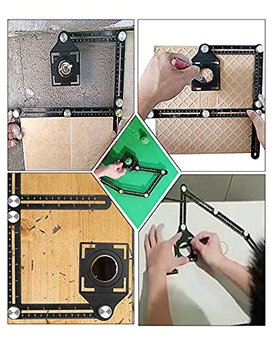 ZOTA Multi Angle Measuring Ruler, Tile Tools with 5-Hole Opening ...