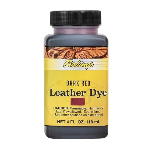 Fiebing's Leather Dye (4 Fl Oz, Dark Red) - Alcohol-Based, Penetrating ...