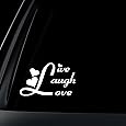 Amazon.com: World Design Live Laugh Love Car Decal/Sticker - White ...