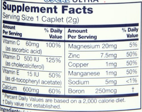 OS-Cal Ultra 600 Plus Calcium Supplement Tablets with 9 Essential ...
