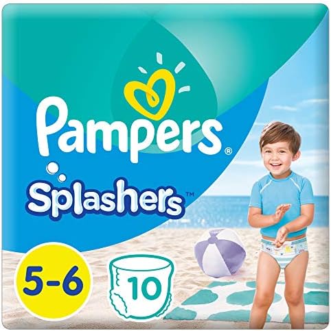 Pampers Splashers Swimming Pants, Size 5-6, >14 kg 10 ct, Pack of 10 ...