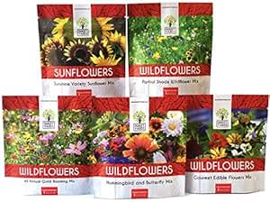Amazon.com: Bulk Wildflower Seeds Variety Pack - 5 Large Packets 5 ...