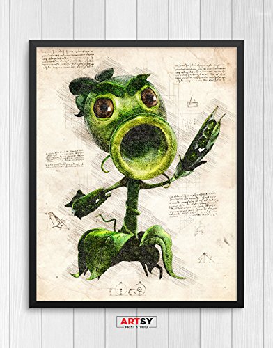 Plants vs Zombies print, Plants vs Zombies poster, Peashooter - Want It All