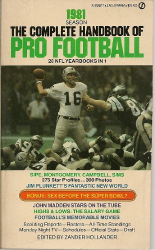Amazon - The Complete Handbook of Pro Football 1981: Zander Hollander ...