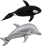 Amazon.com: Set of 3 Inflatable SEA Creatures- Octopus Seahorse DOLPHIN ...