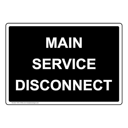 Main Service Disconnect Label Decal, 5x3.5 in. 4-Pack Vinyl for ...