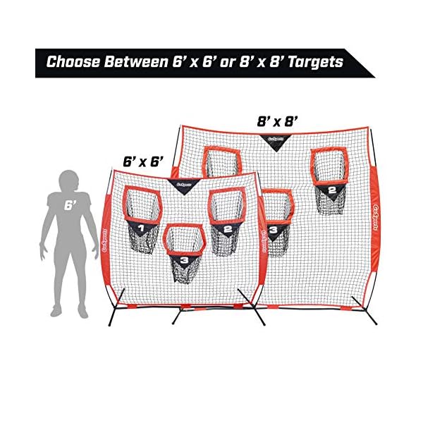 GoSports Football Trainer Throwing Net - Choose Between 8 ft x 8 ft or ...