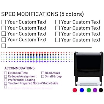 Amazon.com: SPED Modifications Teacher's Rubber Stamp: Arts, Crafts ...