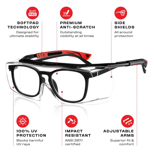NoCry Safety Glasses Over Eyeglasses With Anti Scratch Wraparound ...