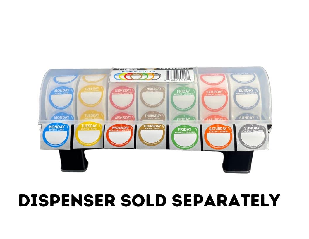 Mua Removable Day Label - 1 inch - Peel Tab - Week (Mon-Sun) (7000 ...