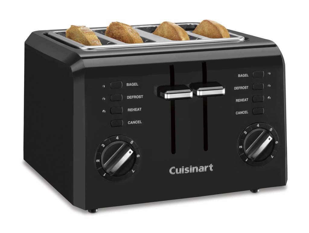 Cuisinart 4 CPT-142BK 4-Slice Compact Plastic Toaster, Black